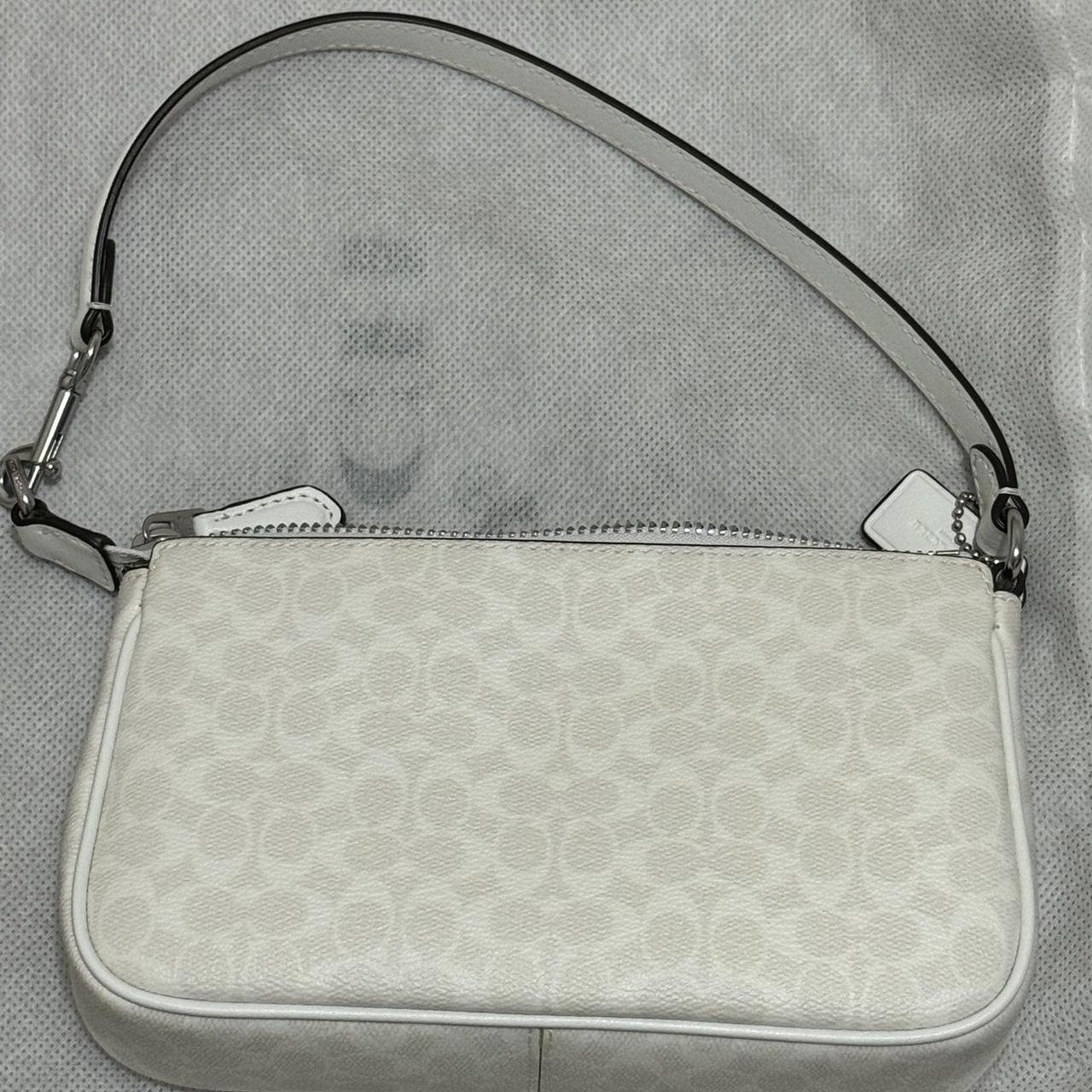 authentic white coach mini shoulder bag in signature... - Depop