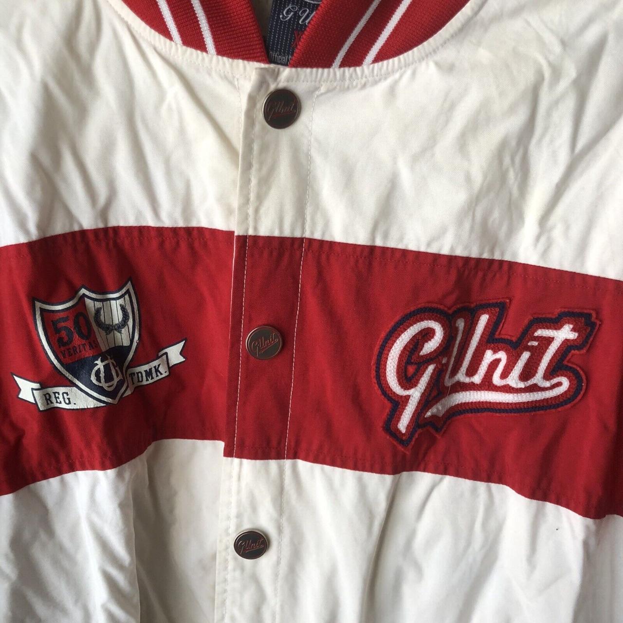 Vintage G-Unit Red White Bomber Varsity Jacket... - Depop