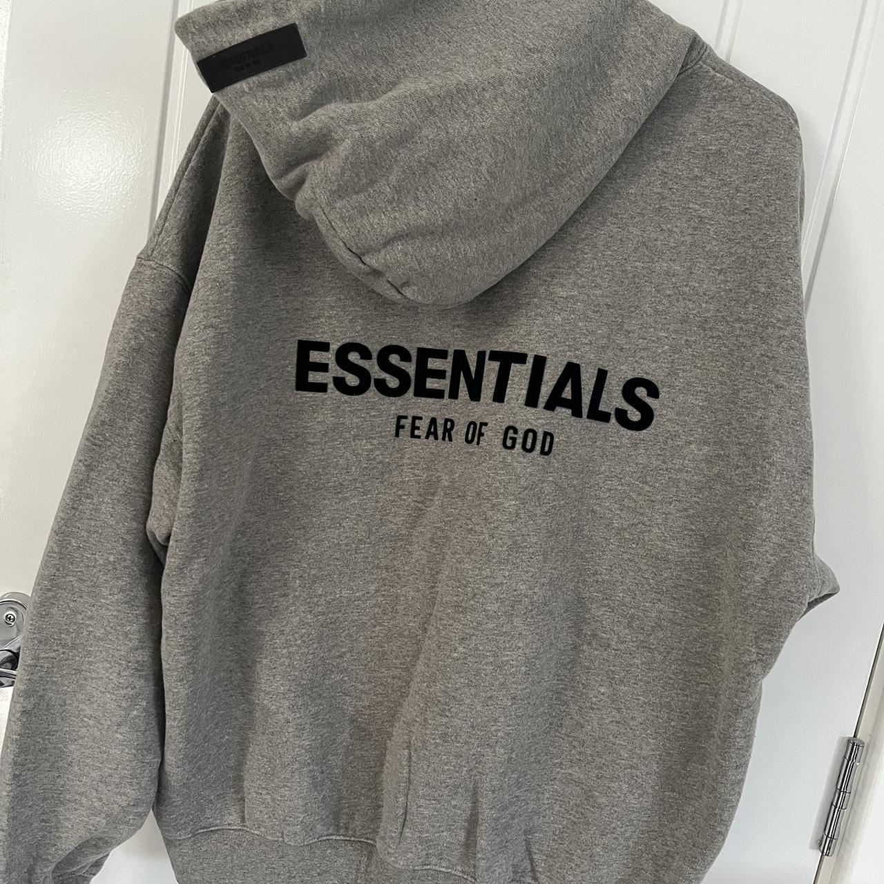Essentials fear of god grey hoodie Great... - Depop
