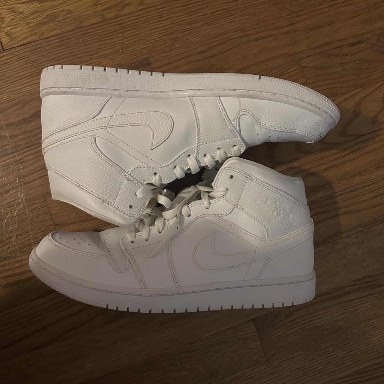 Air Jordans White Hightops worn only a couple of... - Depop