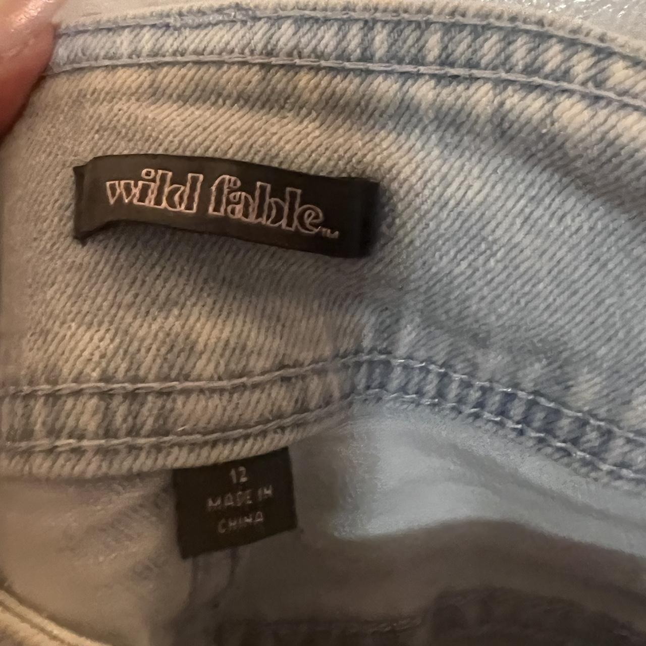 Wild Fable Low-Rise Belted Denim Mini Skirt! Light... - Depop