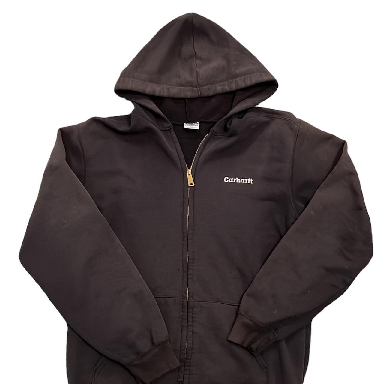 Brown Carhartt Zip Up Size Medium Pit to pit across... - Depop