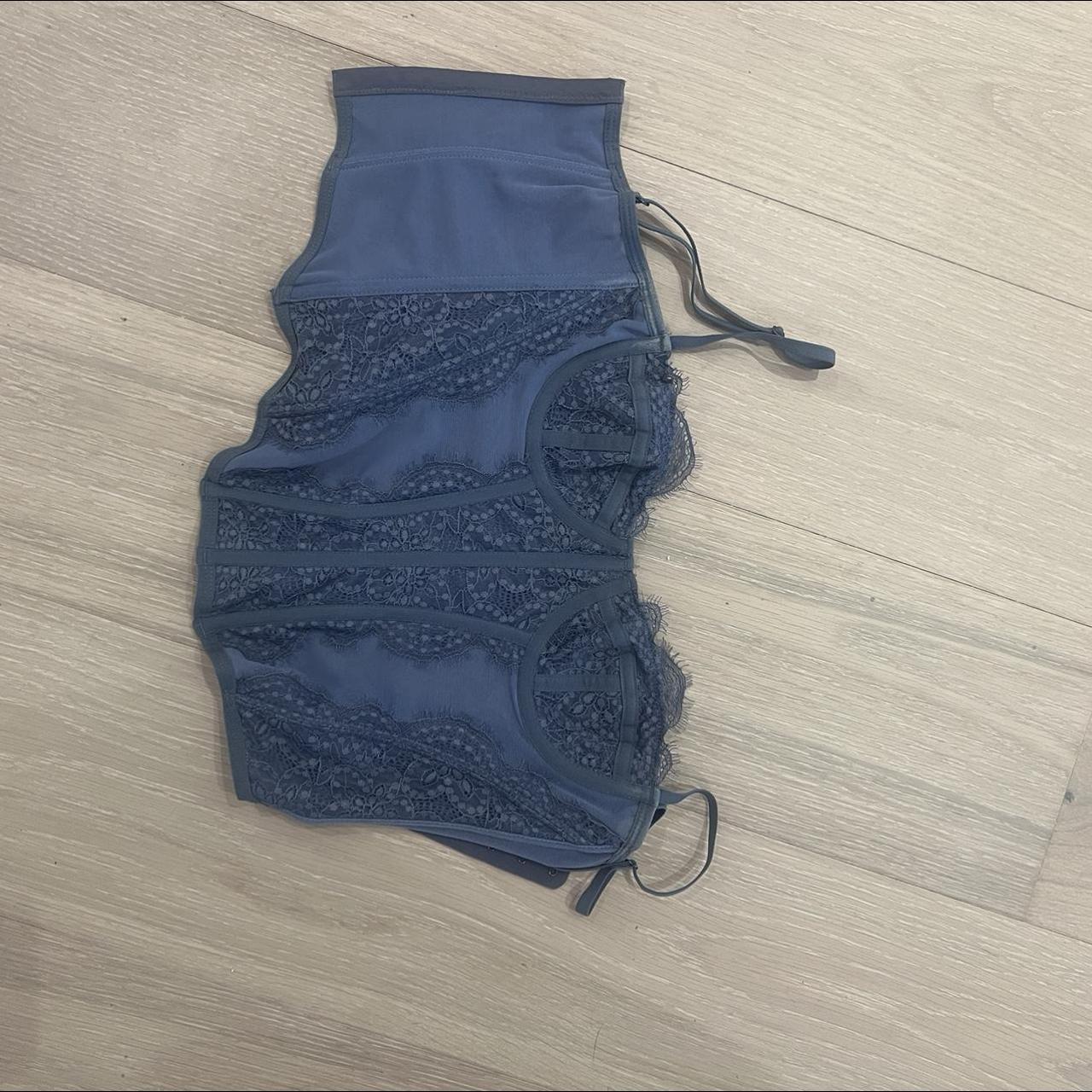 Urban Outfitters Corset Top Blue Size Small Price Depop