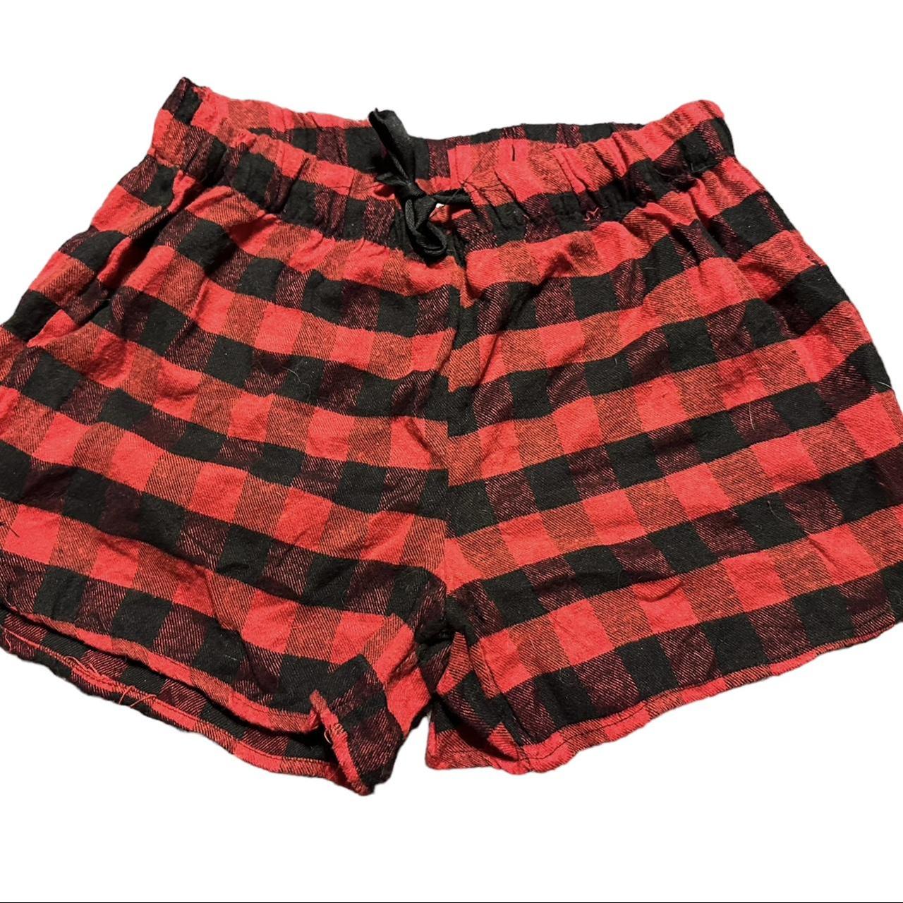 black and red striped shorts size large all orders... - Depop