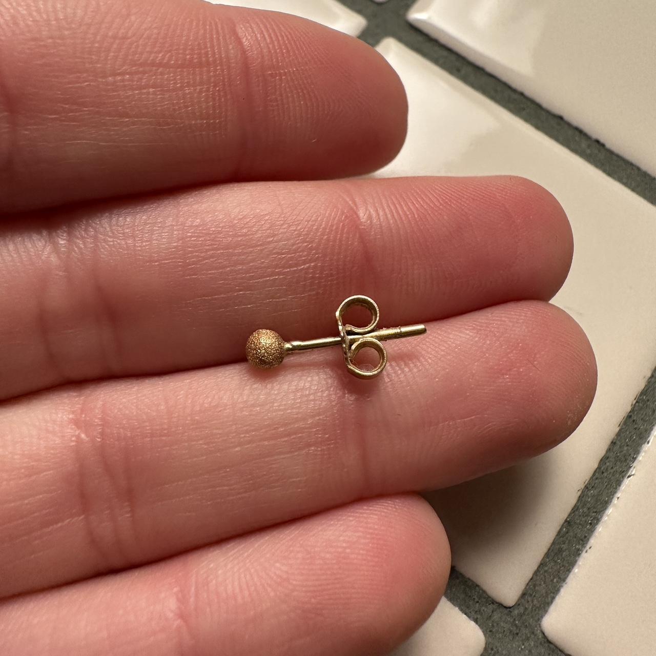 18kt solid gold sphere ball earring. Single piece,... - Depop