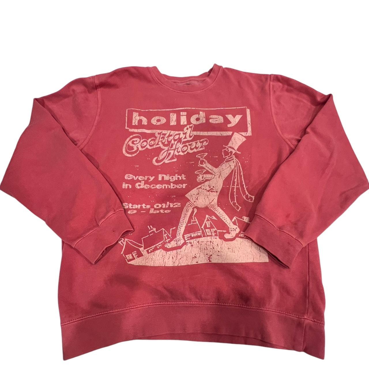 Red vintage holiday crewneck sweater s-m urban... - Depop