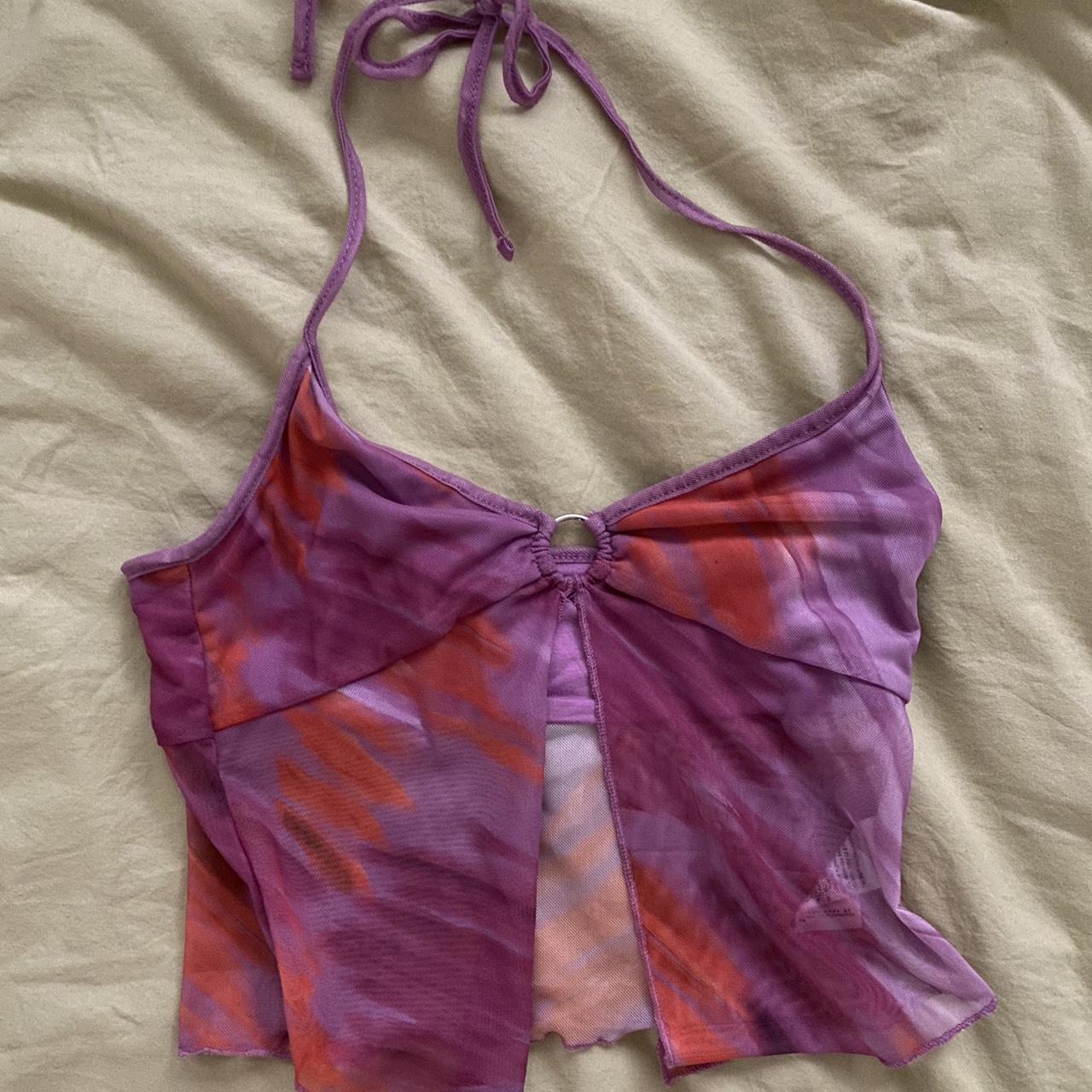 GLASSONS HALTER NECK COLOURFUL TOP never worn ,... - Depop