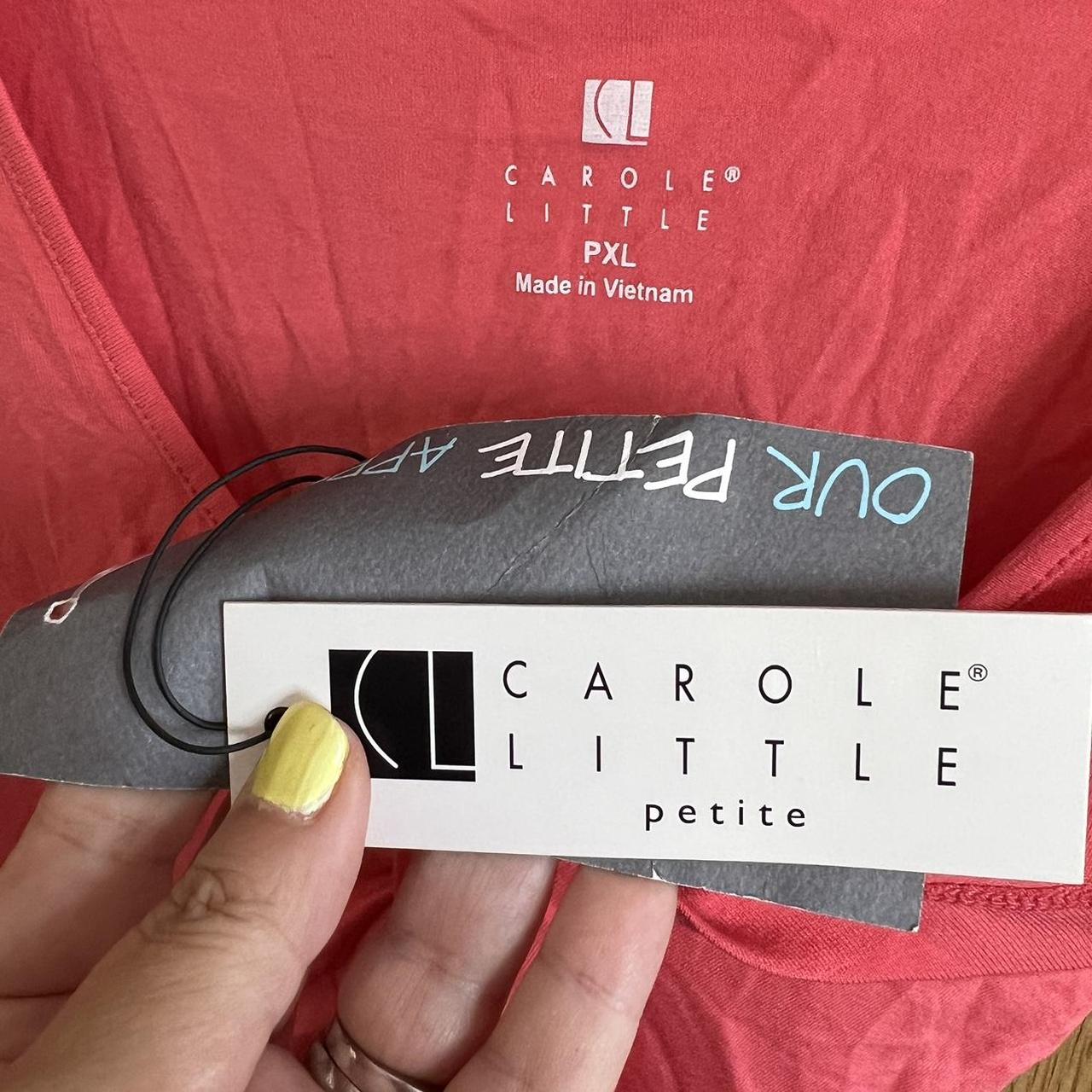 CAROLE LITTLE coral bow design stretchy top BNWT - Depop