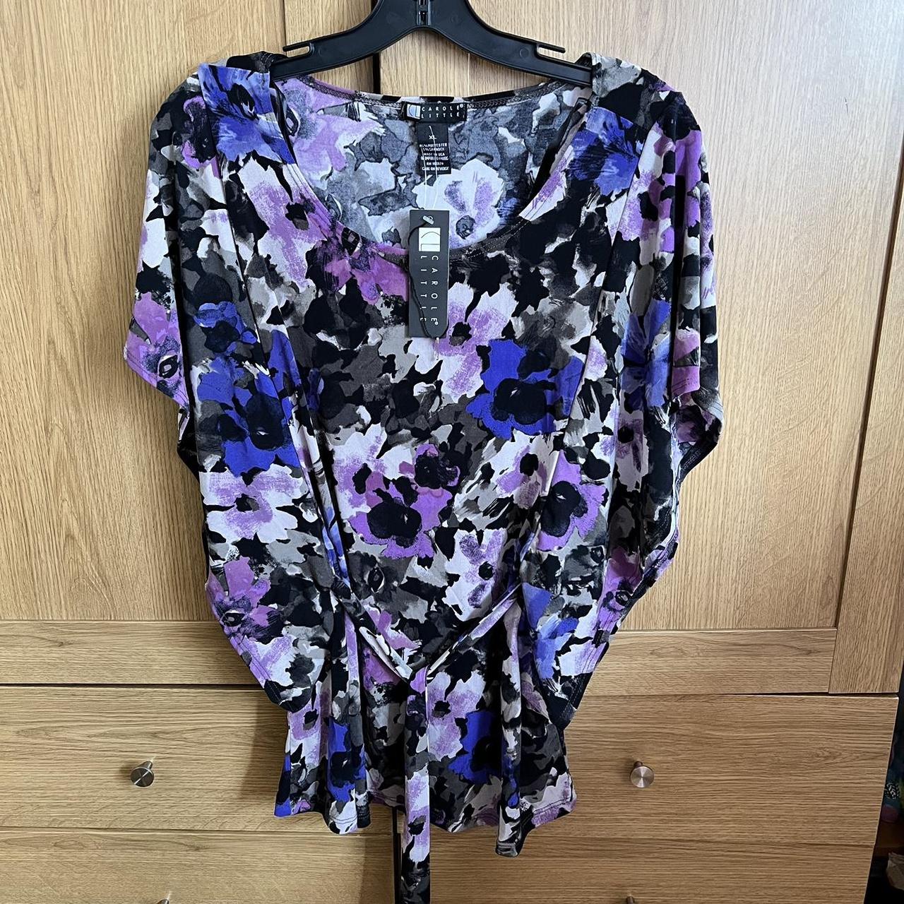 CAROLE LITTLE batwing design floral blouse dressy... - Depop