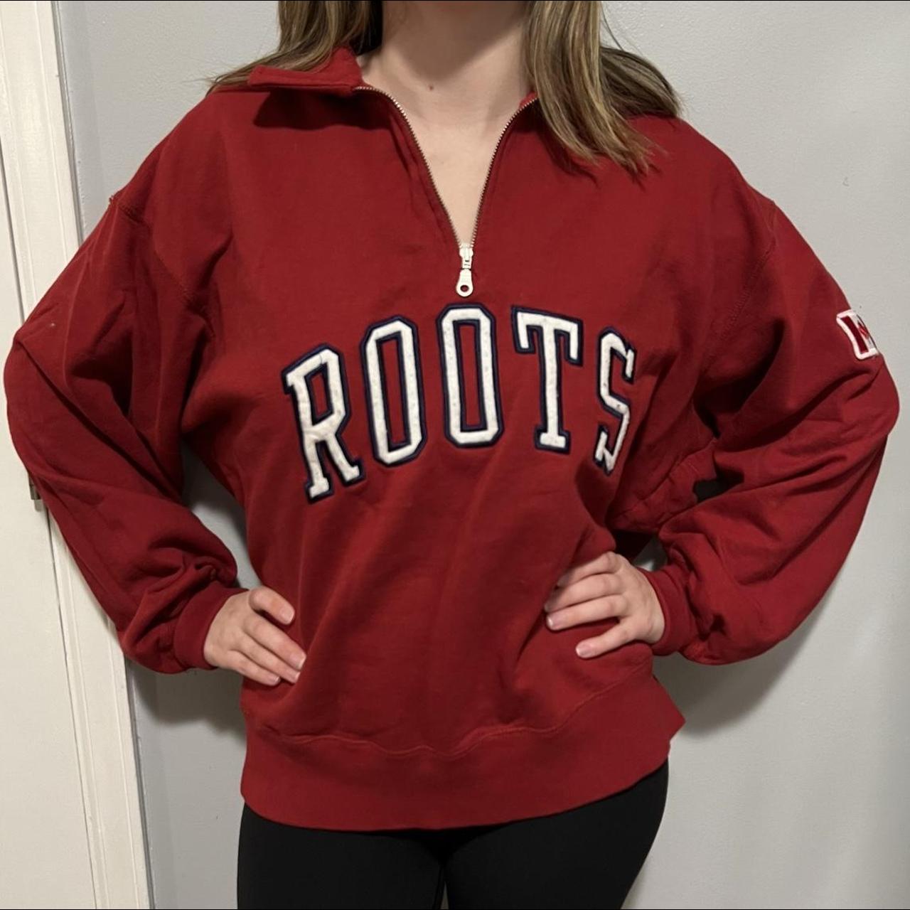 Vintage Roots Canada Half-Zip Hoodie - Half-zip... - Depop