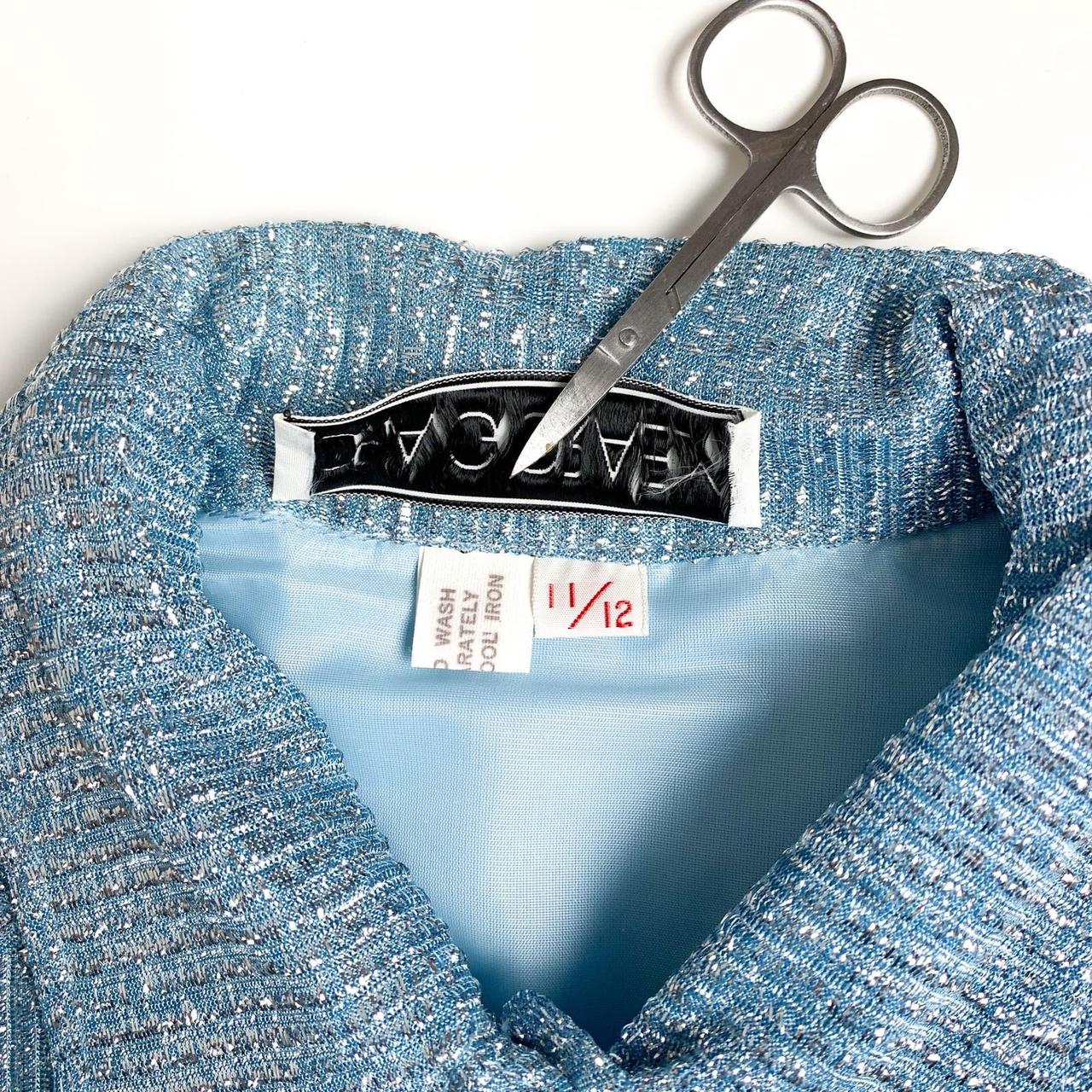 vintage 60s 70s metallic blue sparkly dagger collar... - Depop