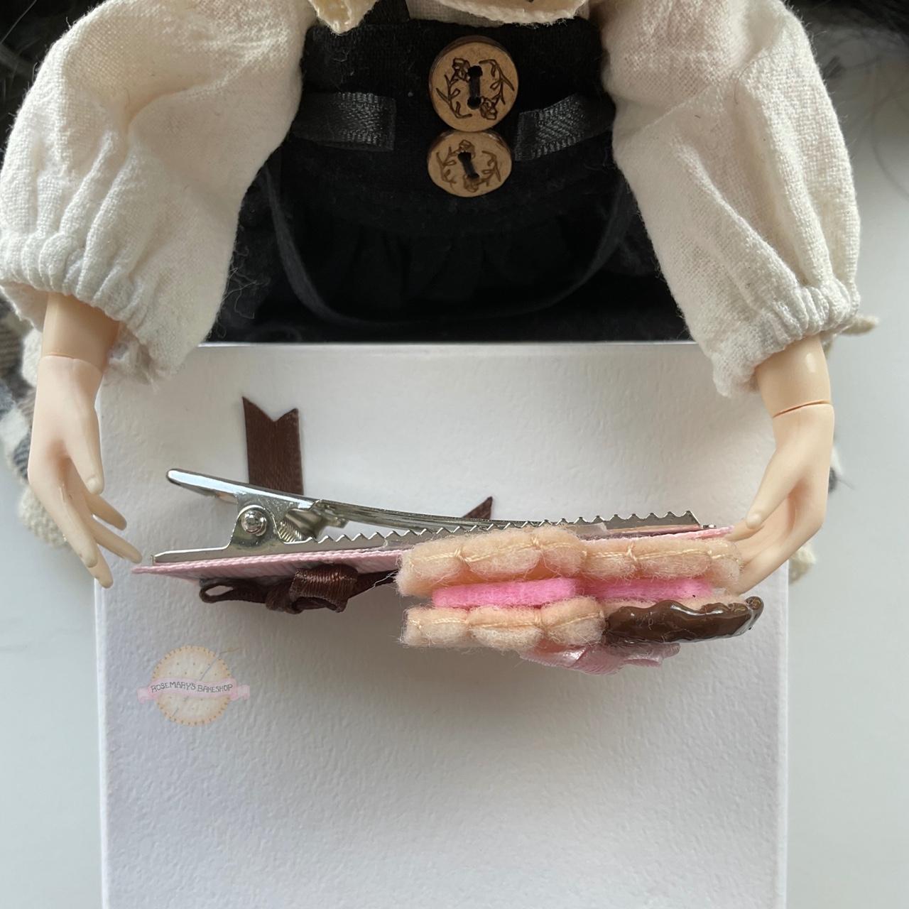 Choco covered biscuit hair clip 🤎🍪🎀 $22 USD Bow... - Depop