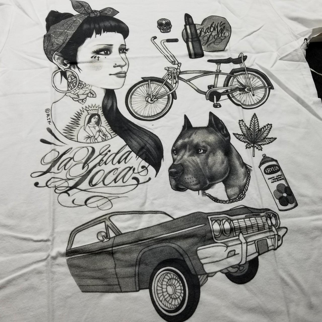 Nightcall Los Angeles Chola La Vida Loca T-Shirt... - Depop