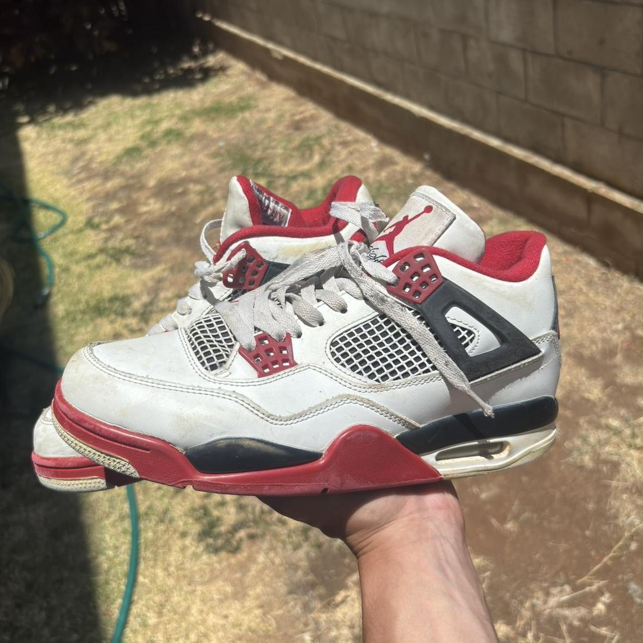 Jordan 4 Fire red size 8.5. No back tabs and some... | Depop