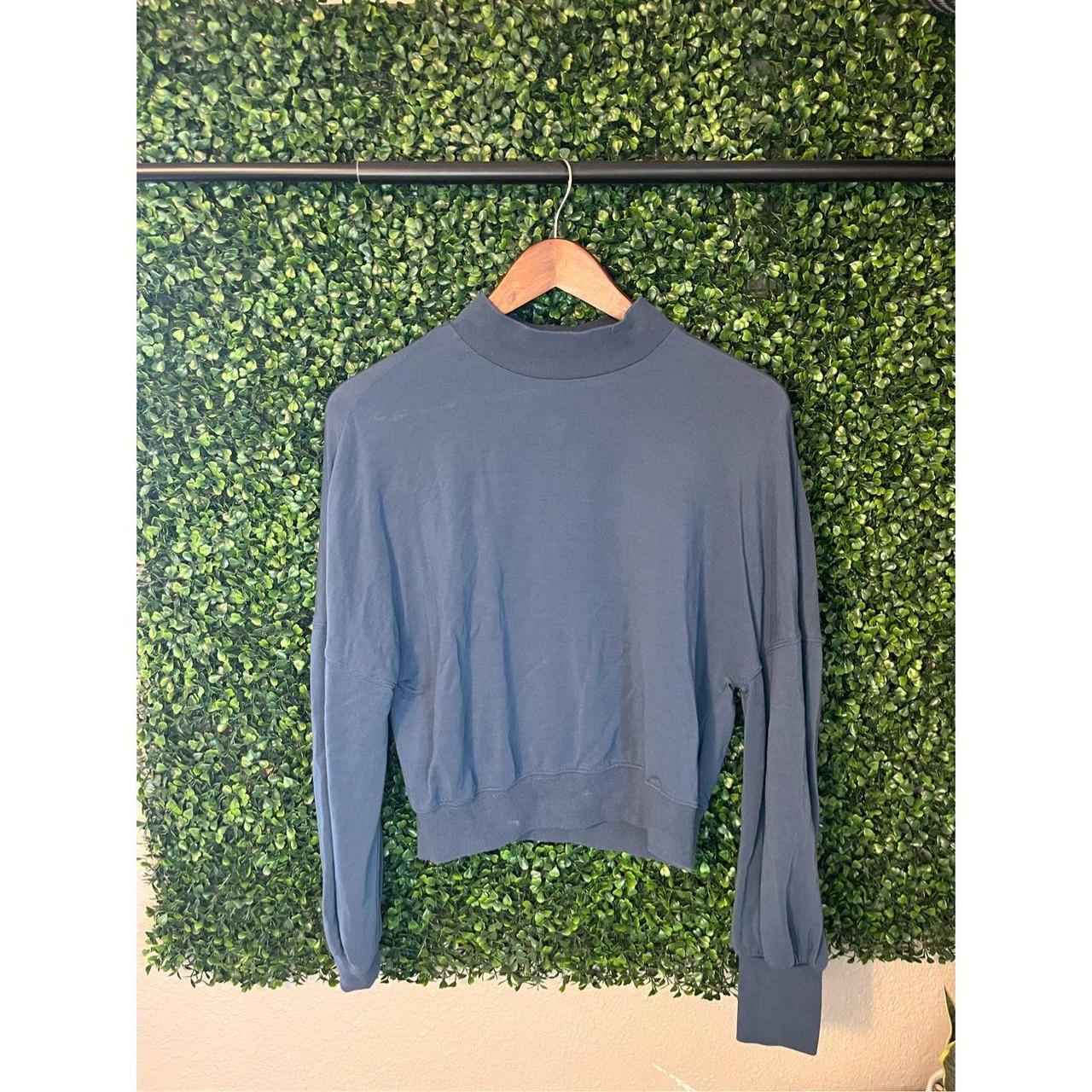 Fabletics Blue Crewneck Mockneck Size Small -Good... - Depop