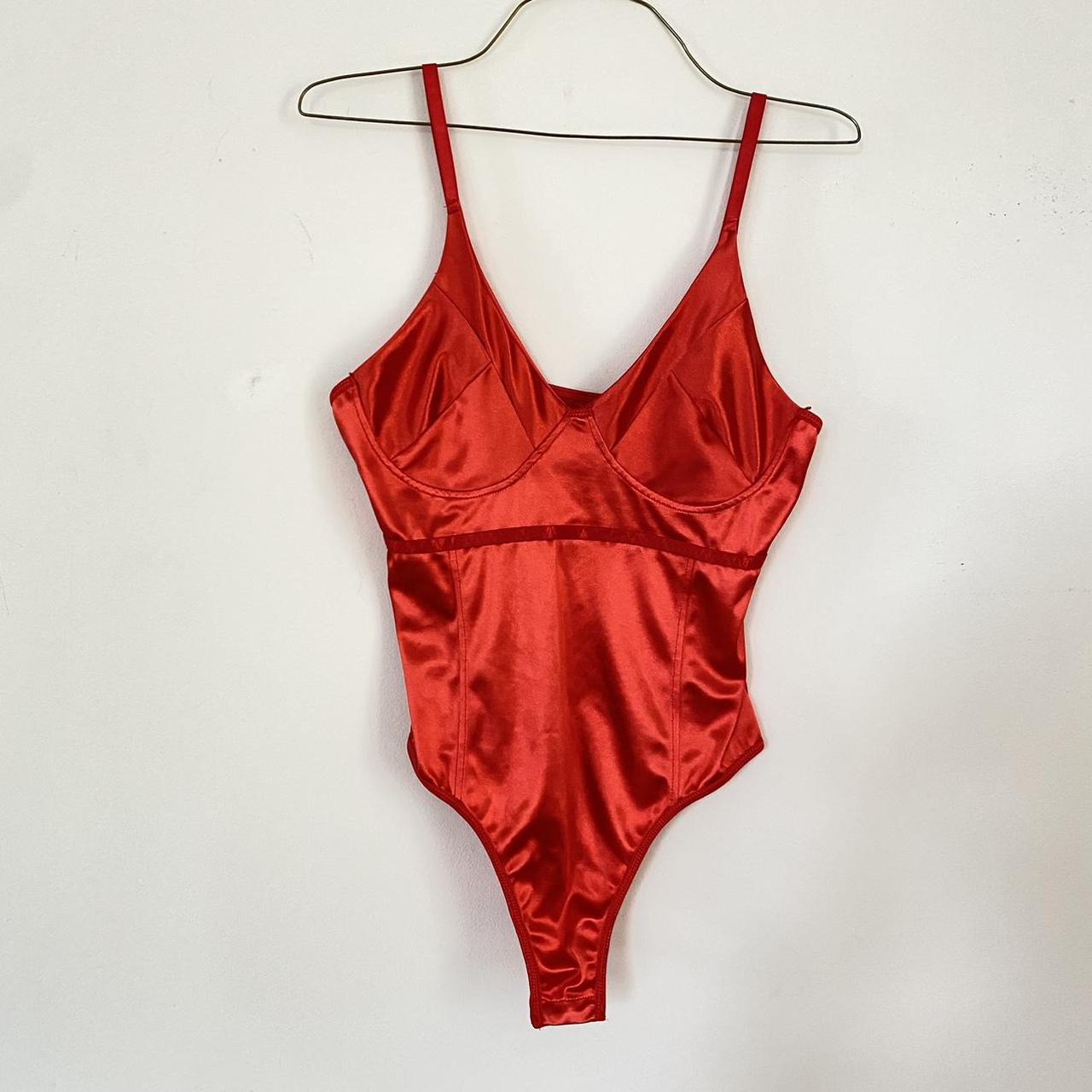 Red silky bodysuit! • Cute shiny going out top •... - Depop