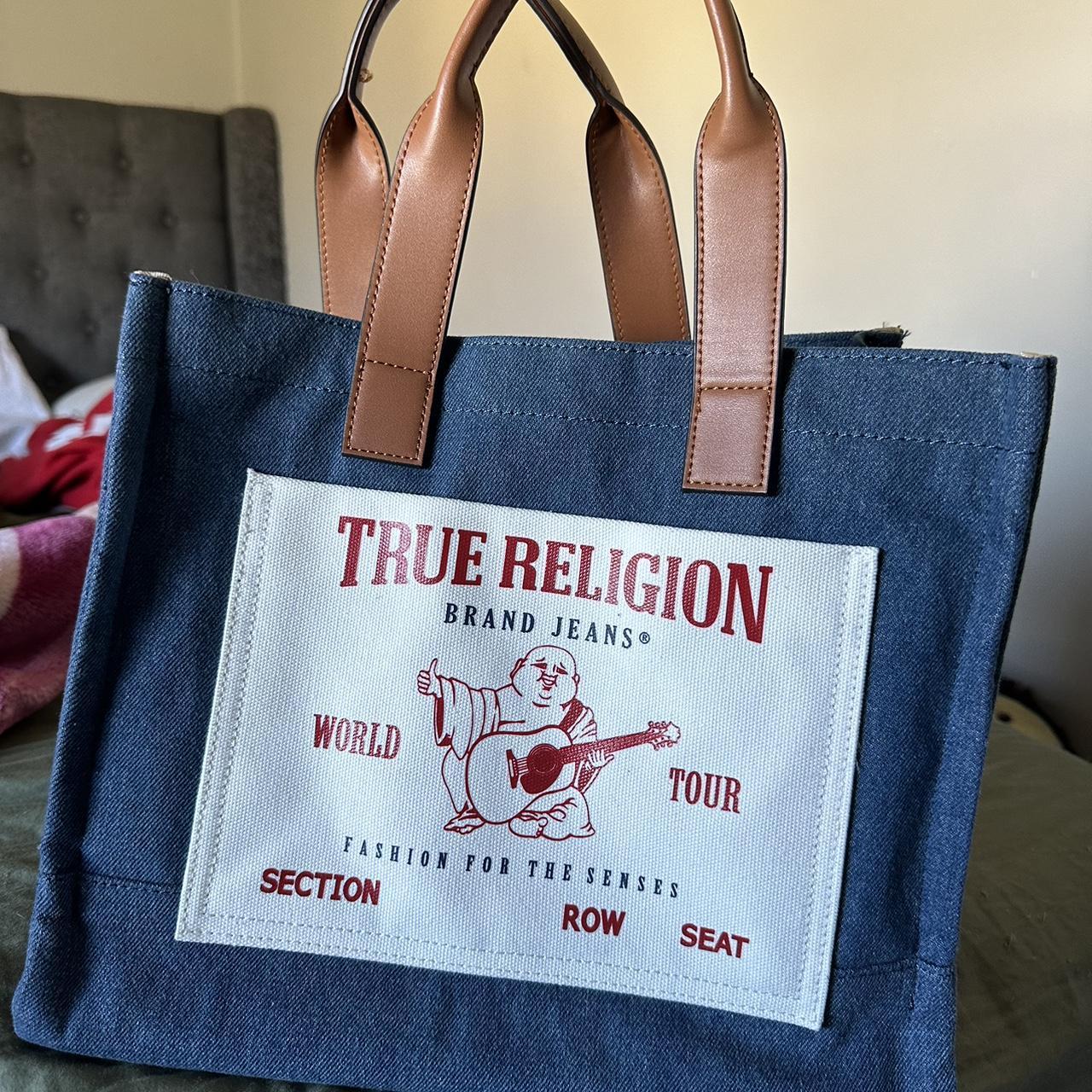 true religion tote bag 🪷 denim wash colour and... - Depop