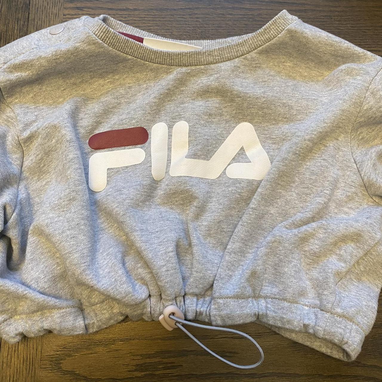 Cropped pull string crewneck Buttons all the way up... - Depop