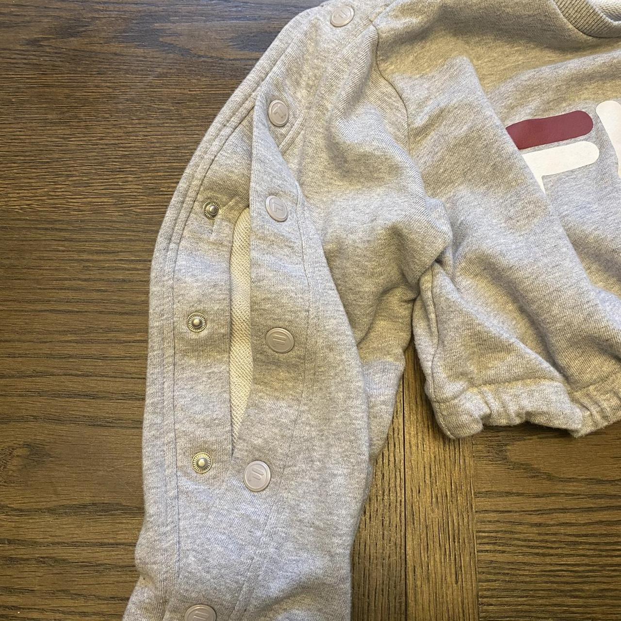 Cropped pull string crewneck Buttons all the way up... - Depop