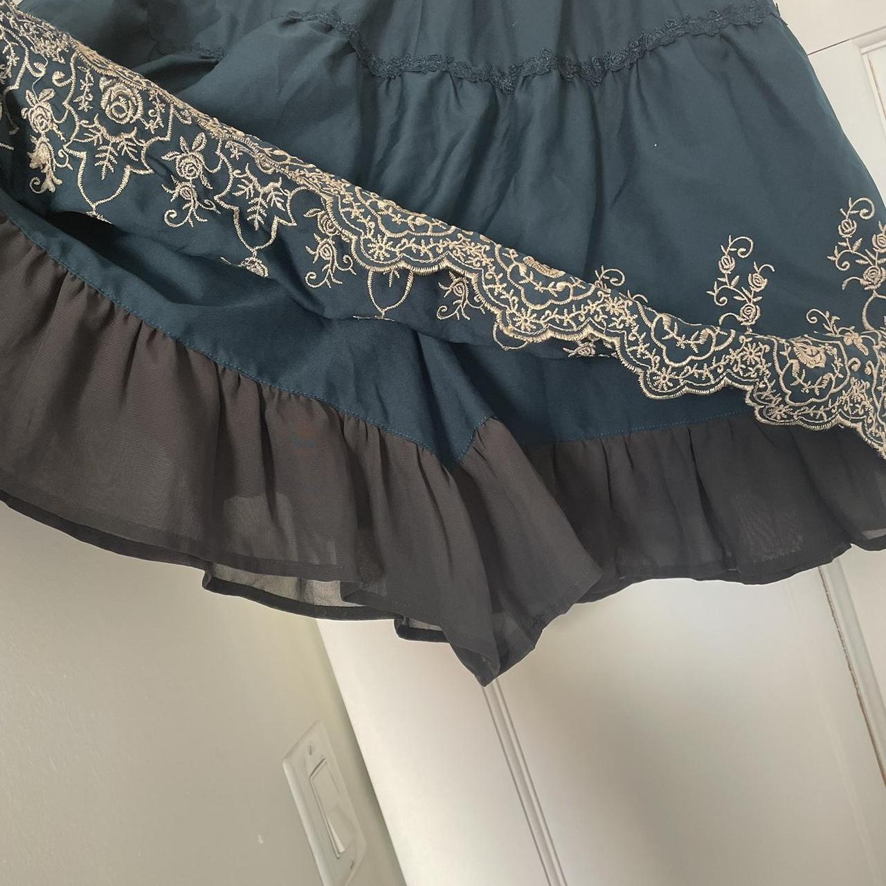 axes femme embroidered skirt with shorts underneath!... | Depop