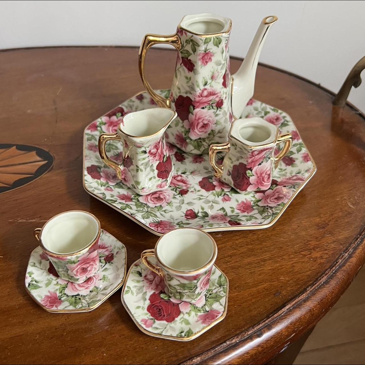 Antique Vintage miniature Tea Set With tea pot,... | Depop