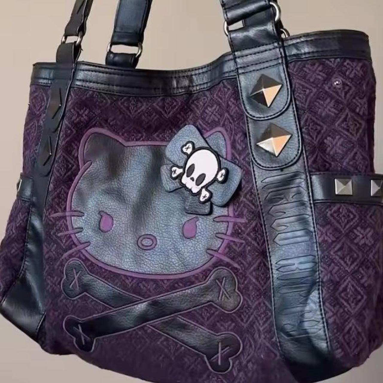 Hello Kitty skull and crossbones tote bag 🖤#goth... | Depop