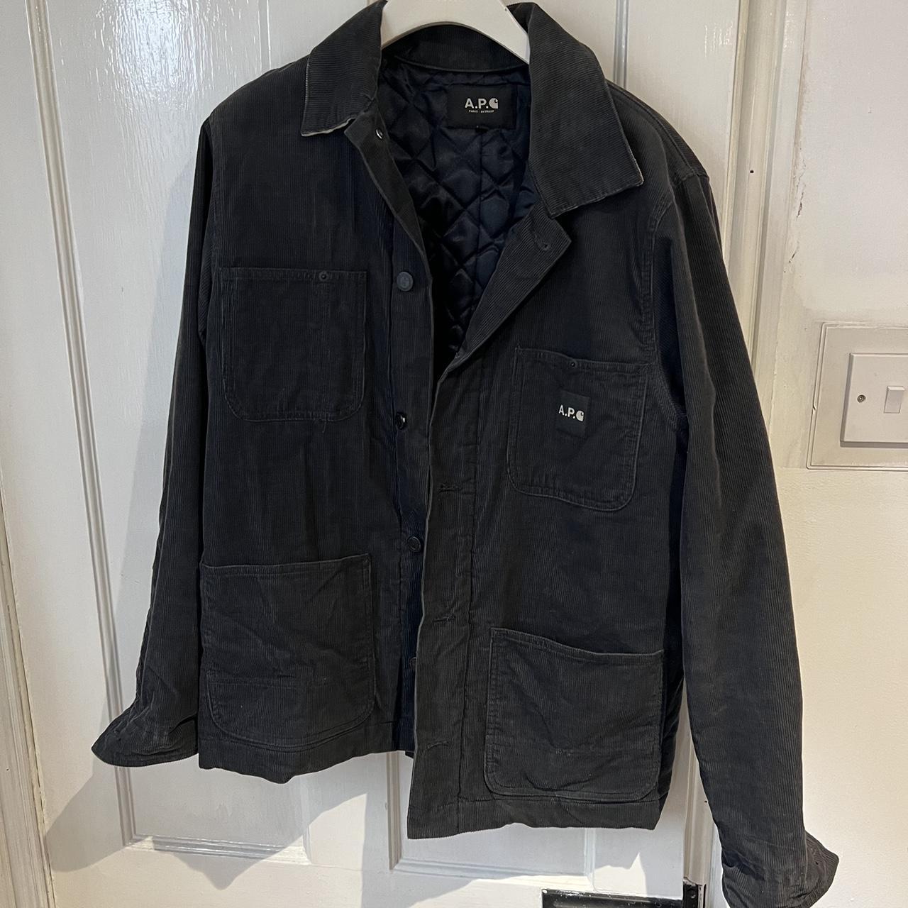 A.P.C. Men's Black and Grey Jacket | Depop