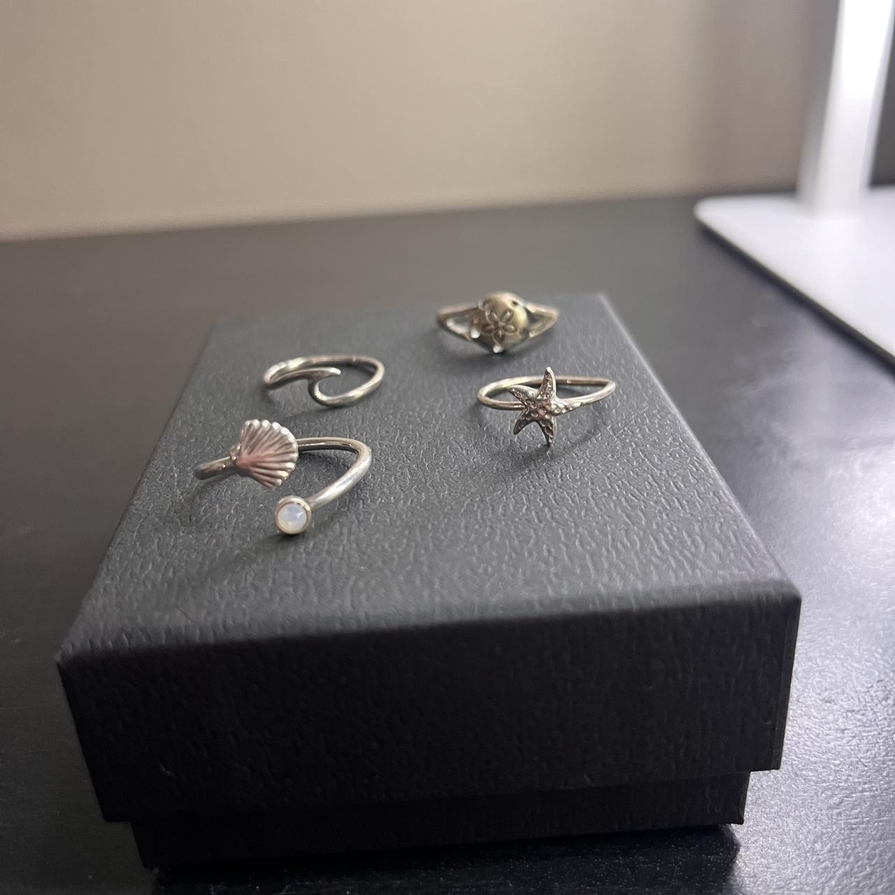 Beachy Ring Set 4 rings cute beach aesthetic... - Depop