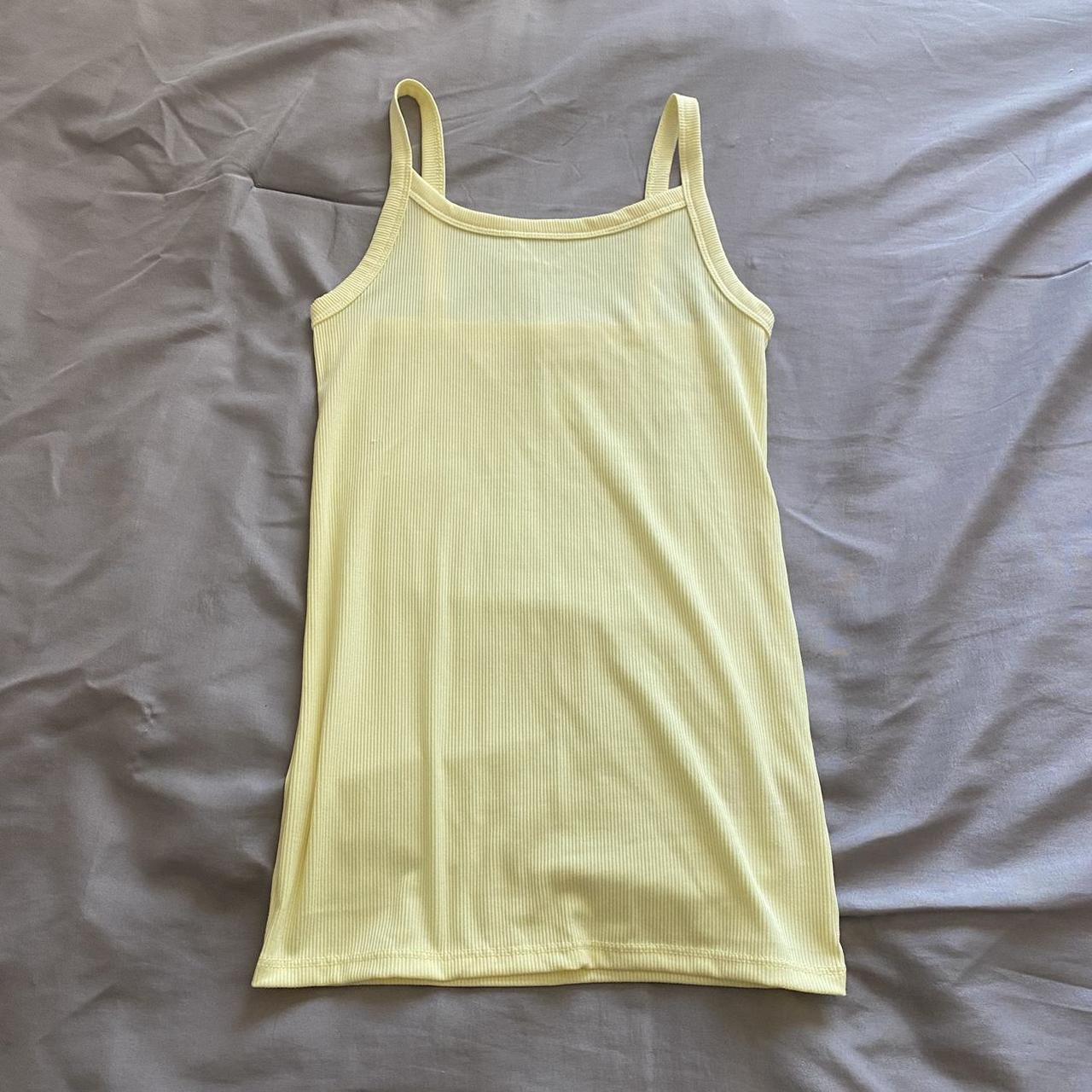 Yellow ribbed tank top Size xs!! - Depop