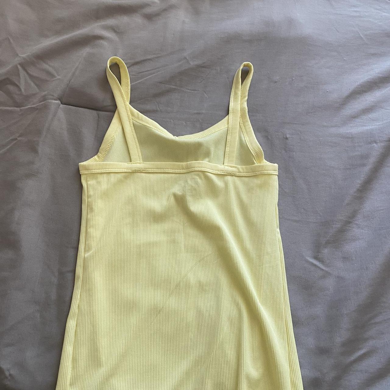 Yellow ribbed tank top Size xs!! - Depop