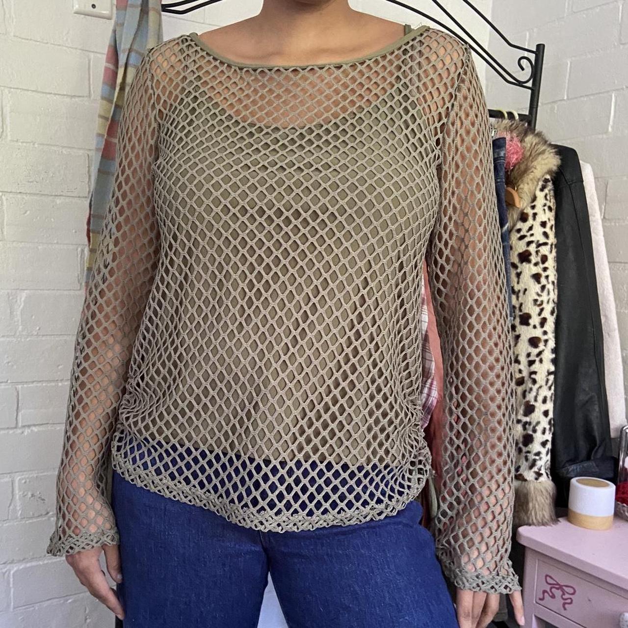 layered mesh top (can be worn with or without... - Depop