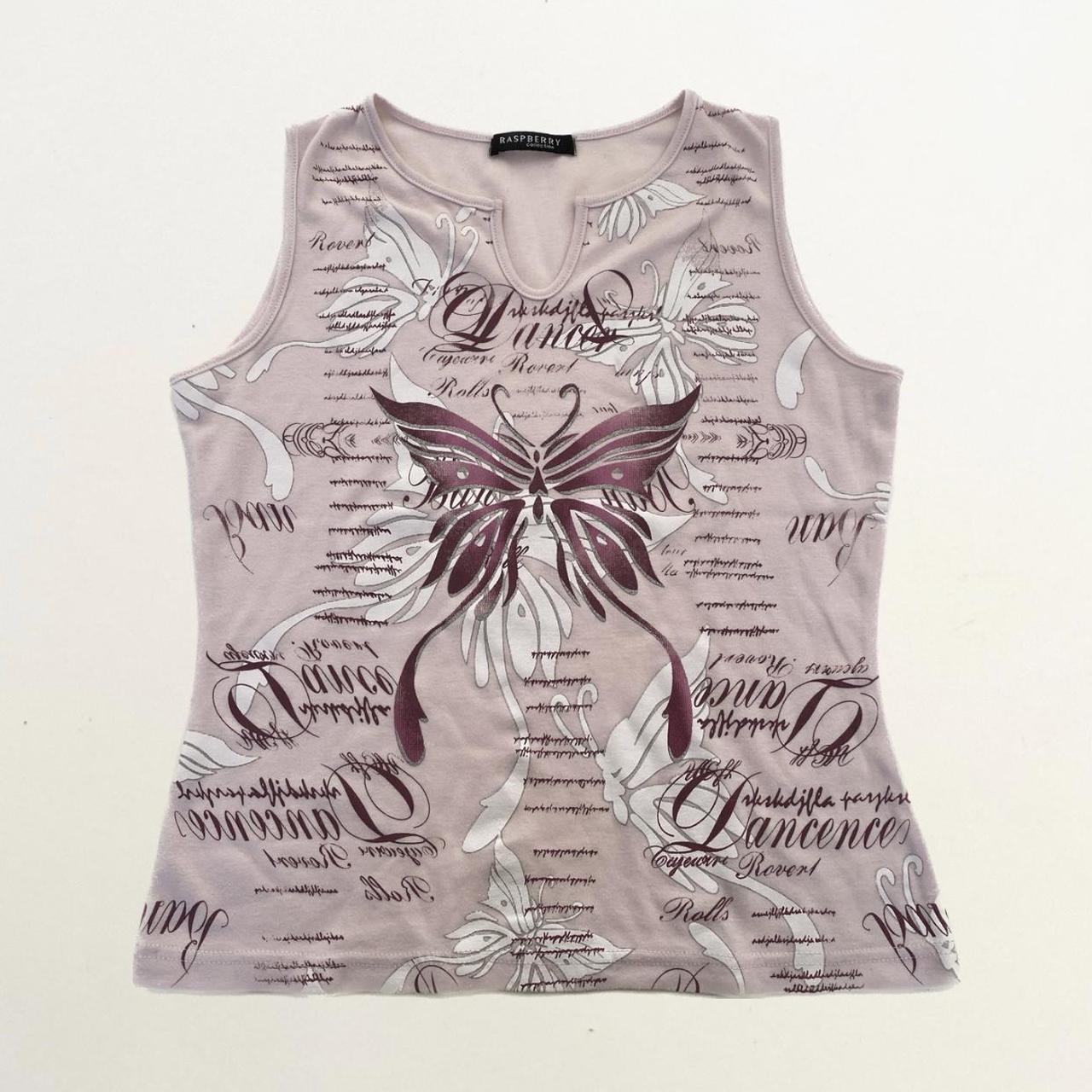 Vintage butterfly tank top! In tramp stamp style... - Depop