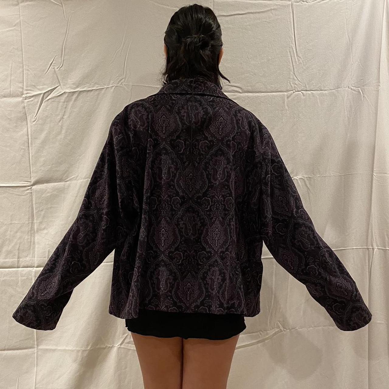 Vintage oversized purple and black jacket Fits like... - Depop