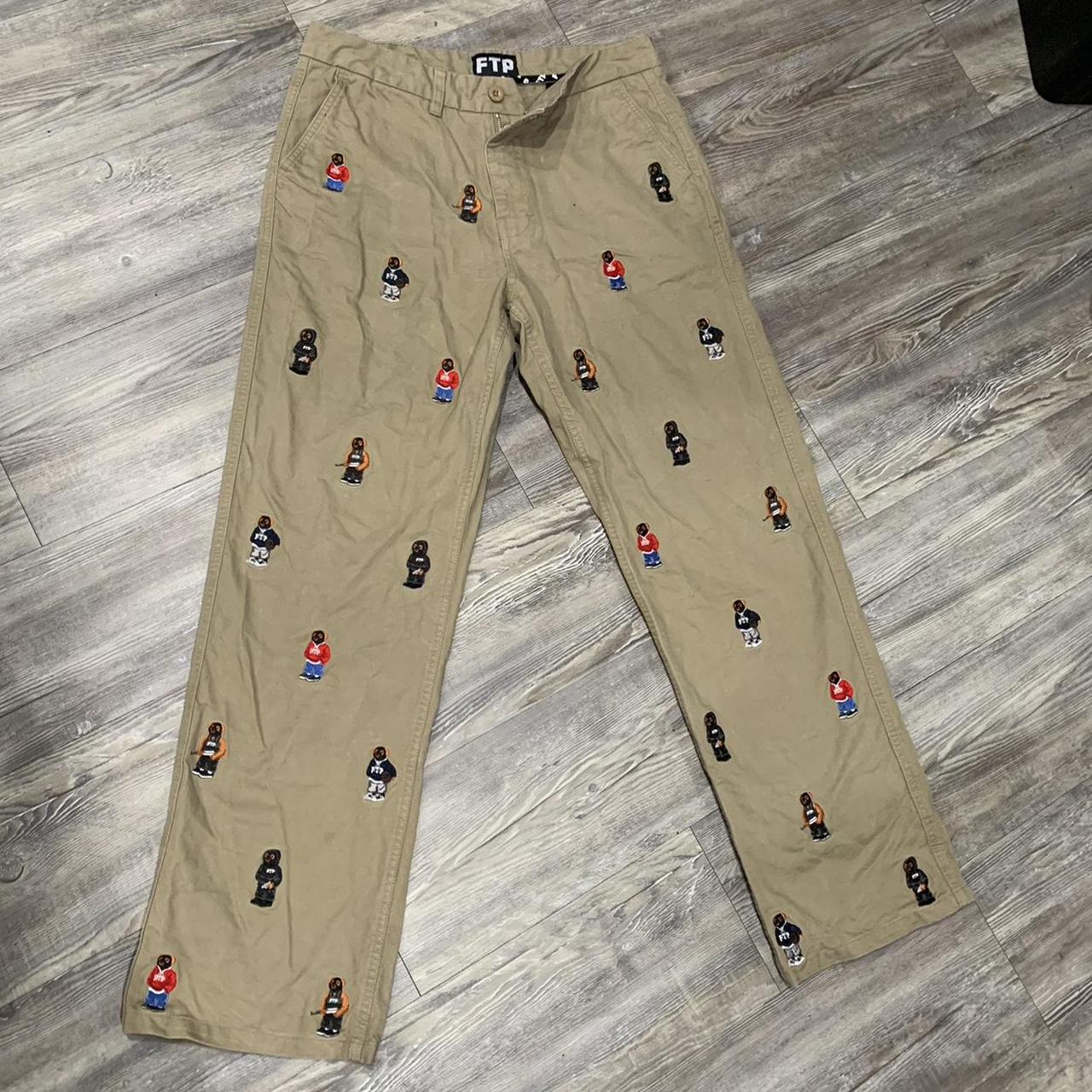 FTP BEAR CHINO KHAKI PANTS SIZE 32 GENTLY USED... - Depop