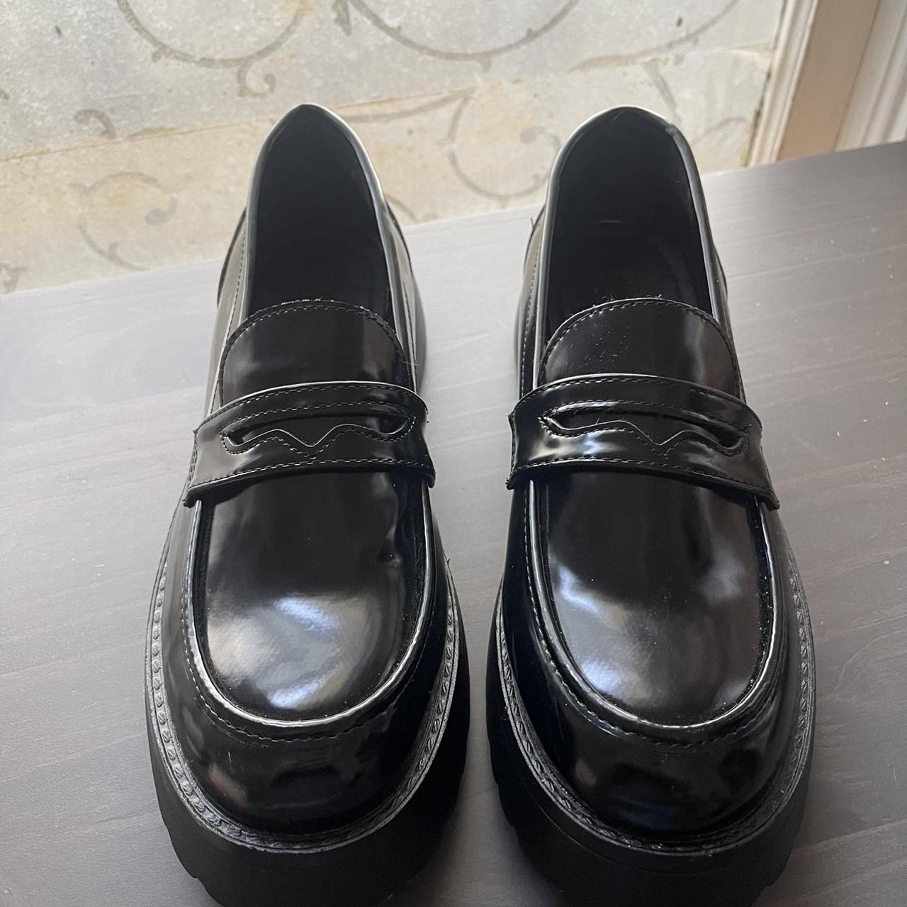 Black platform loafers 👌 Used once Fits a size... - Depop