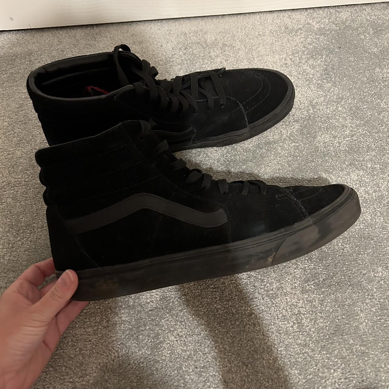 Size 10 All black high top vans Hardly worn - Depop