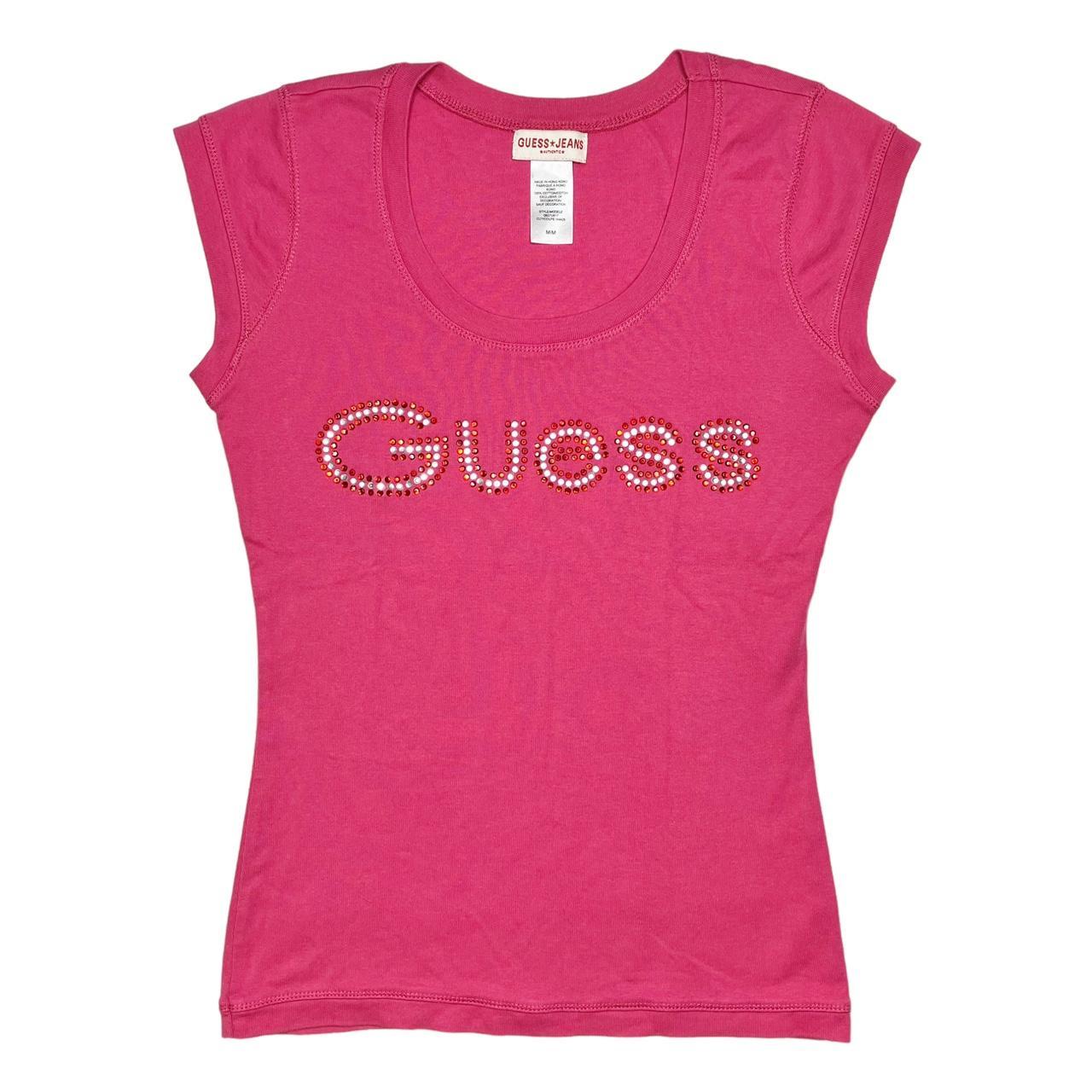 Guess Women's Pink T-shirt | Depop