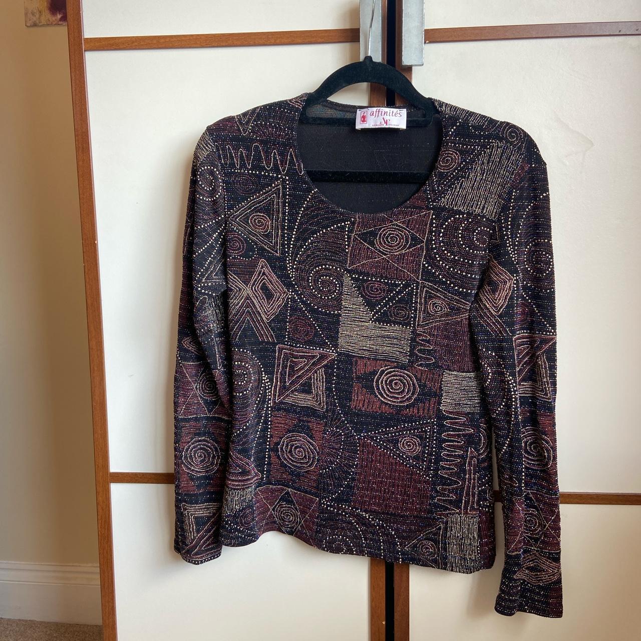 gorgeous pattern 90s top shimmery sequin stretchy... - Depop
