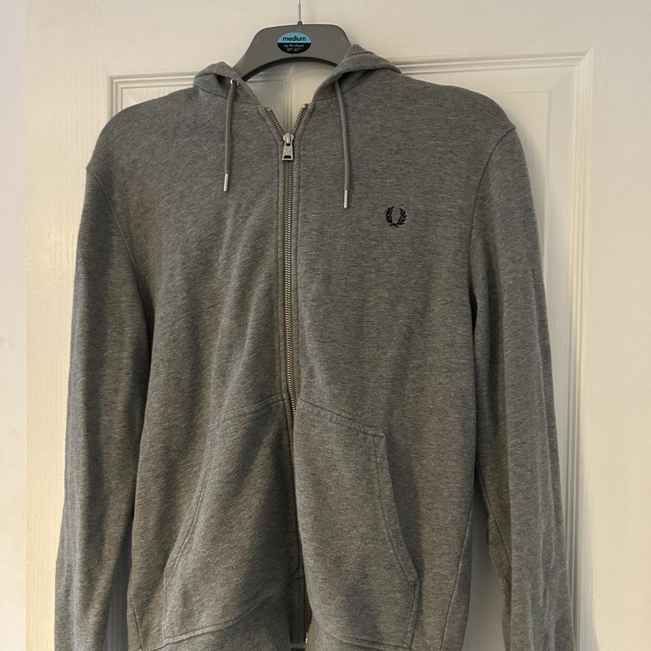 Fred Perry Men's Grey Hoodie | Depop