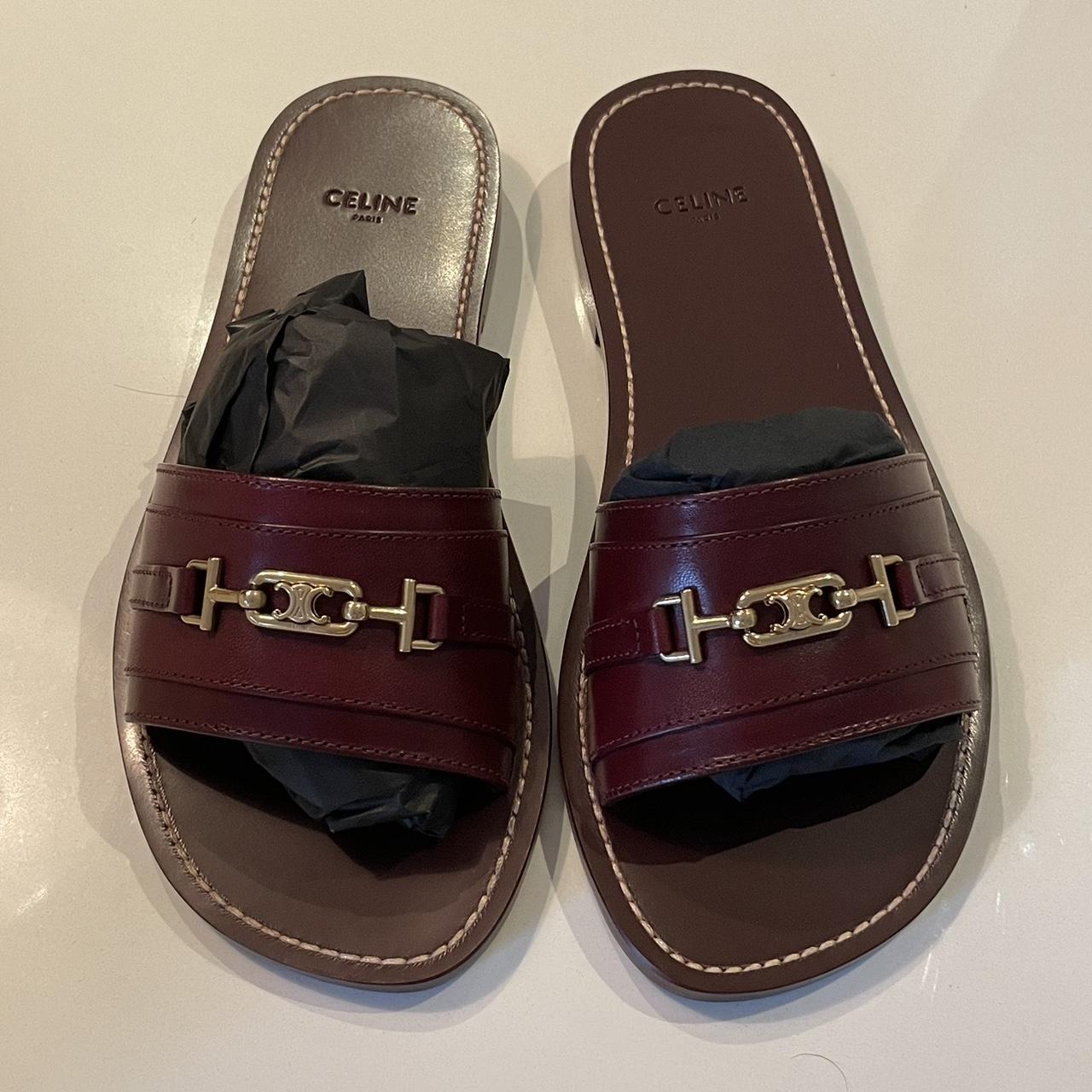 CELINE Lerins Triomphe Slides size 37 *NEVER WORN*... - Depop