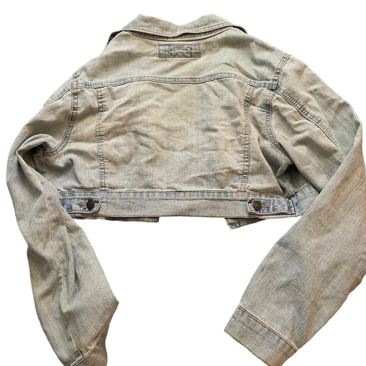 vintage acid washed type denim cropped jacket ! can... - Depop