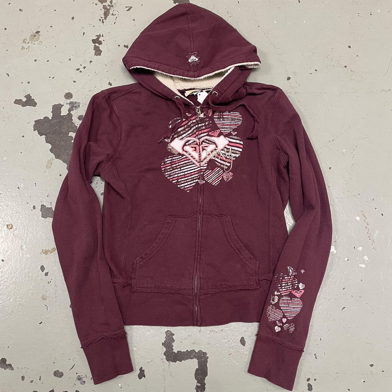womens y2k roxy zip up hoodie no major noticable... | Depop