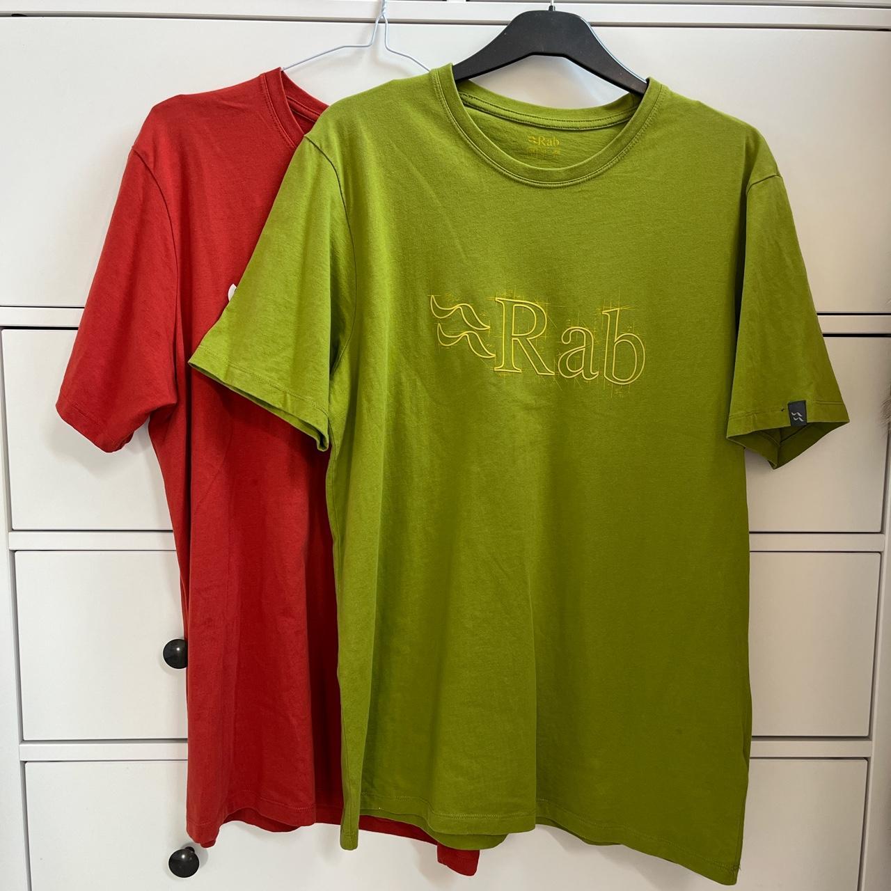 2 Men’s Rab T-shirts Size L Burnt orange Olive... - Depop