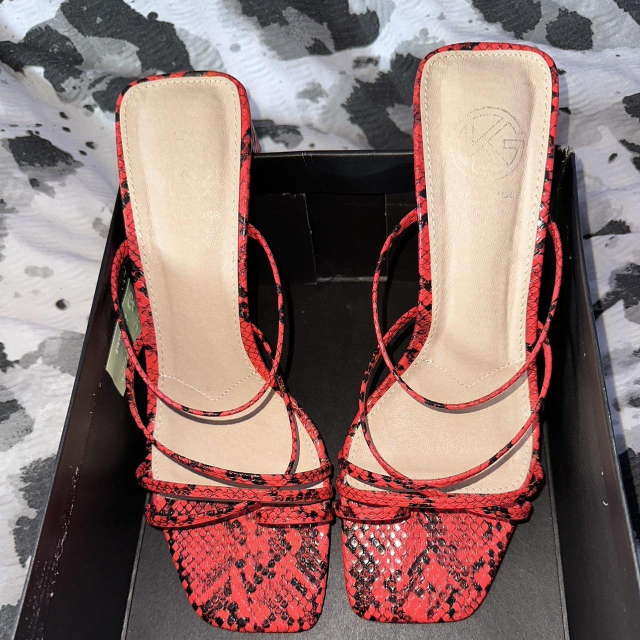 Kurt geiger Red and black Snake print Synthetic... - Depop