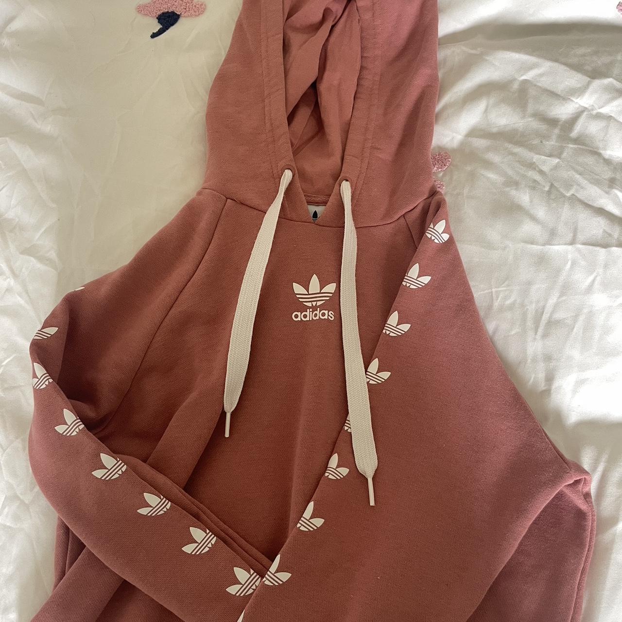 salmon pink/red adidas jumper women’s 8 (fits xs/m... - Depop