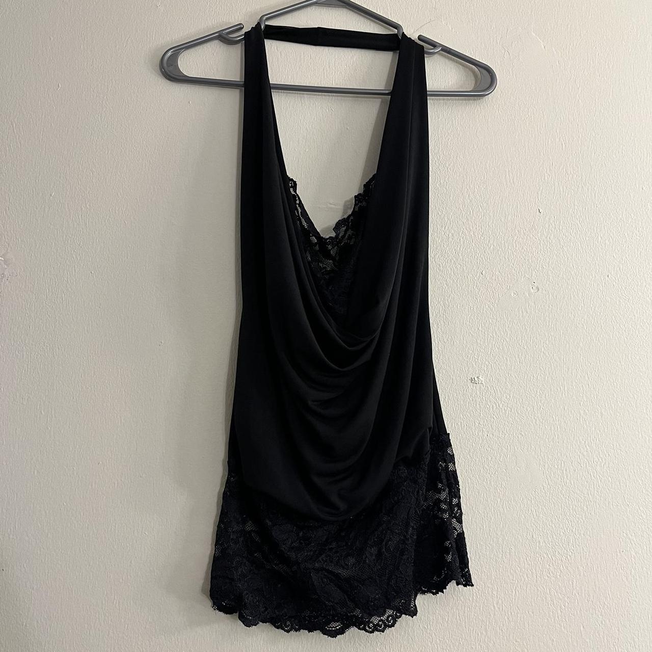Vintage black halter lace top♠️ -flattering!!... - Depop