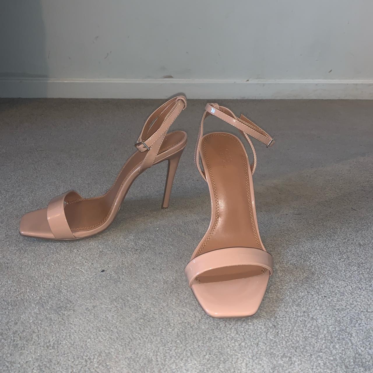 Nude / Pink strappy high heels Worn once excellent... - Depop