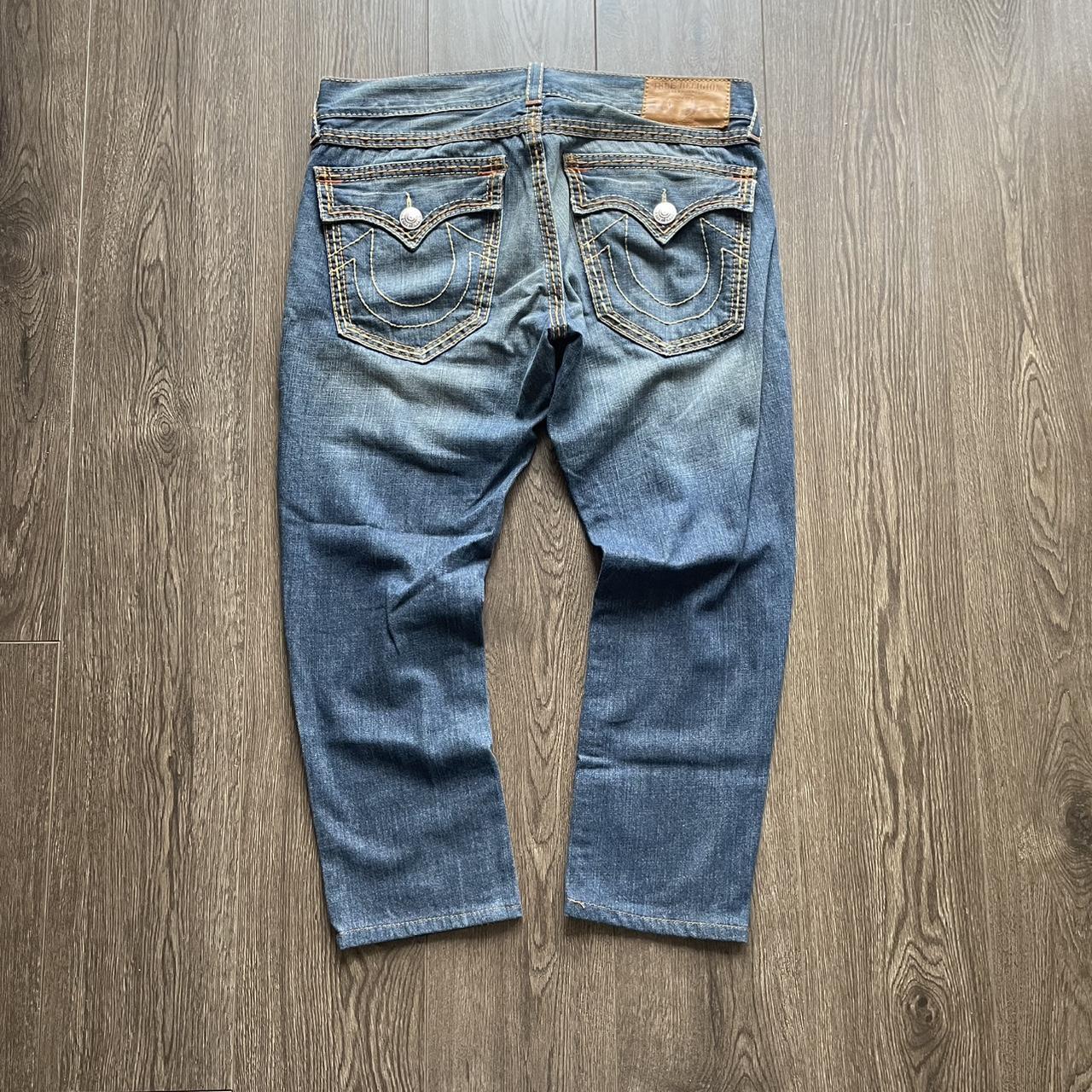 Y2K True Religion Rope Stitch Jeans Size 36 Blue... | Depop