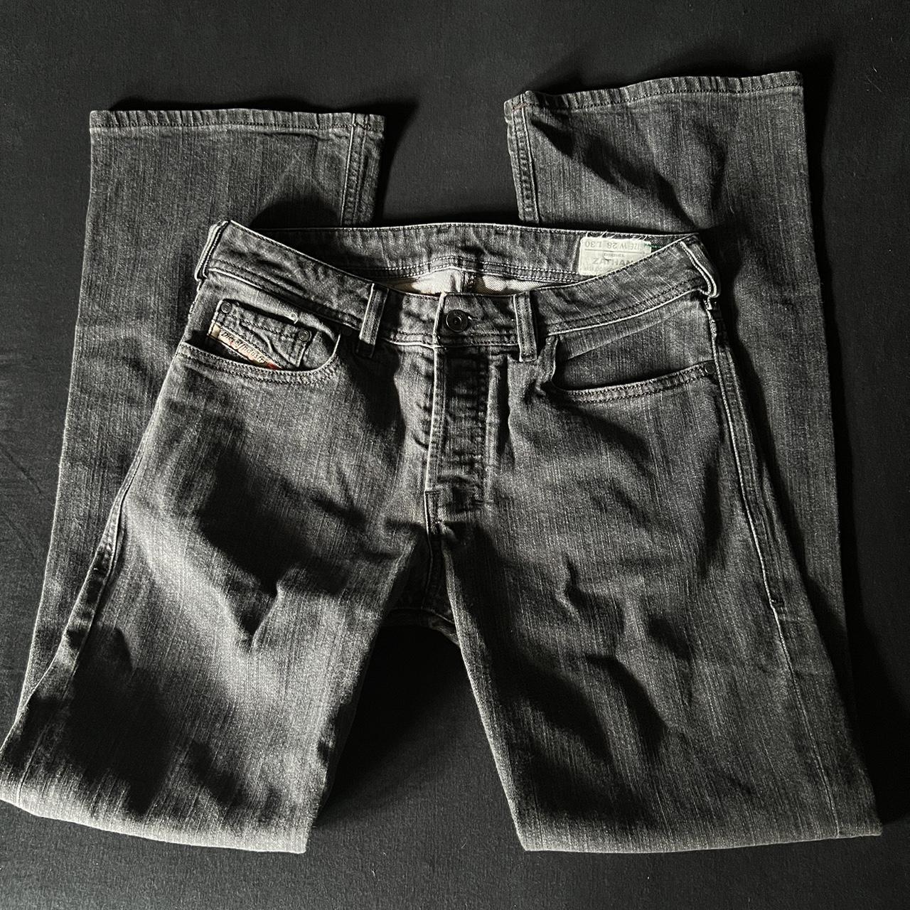 Diesel Women's Grey and Black Jeans | Depop