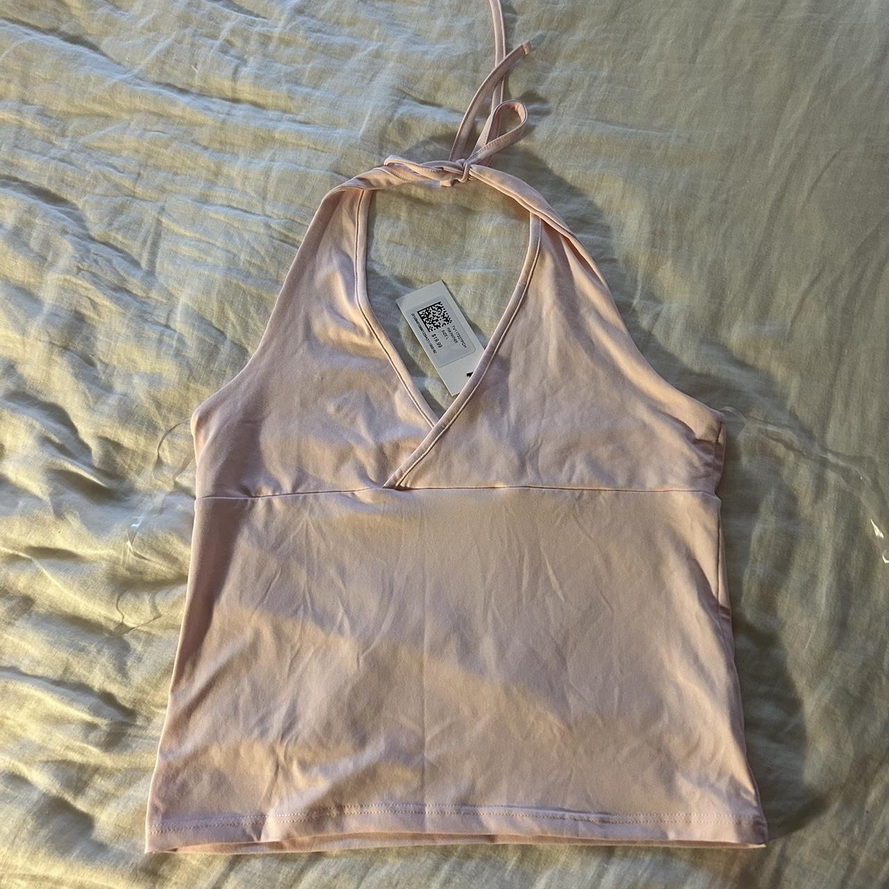 Glassons pink halter crop Size L never worn, selling... - Depop